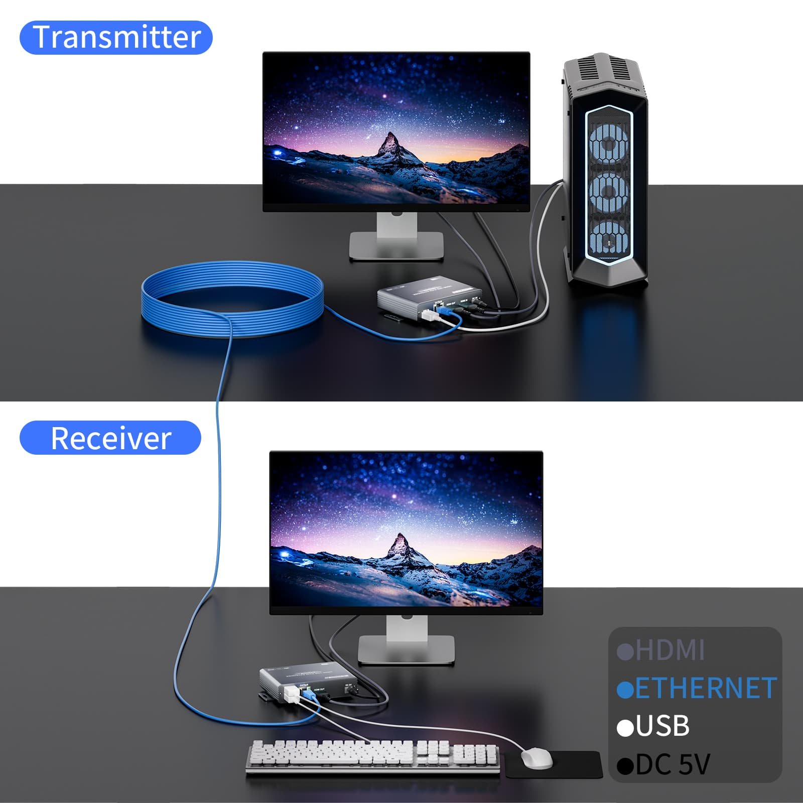 VOLT IT HDMI KVM EXTENDER 120MTR( VIT-HDKEX-120) comes with DC power ...